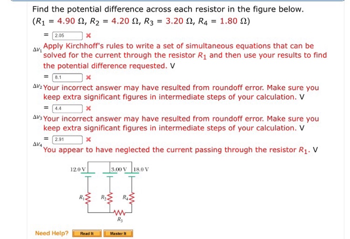 Solved Find the potential difference across each resistor in | Chegg.com
