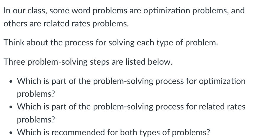 Solved In our class, some word problems are optimization | Chegg.com