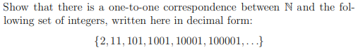 Solved Show that there is a one-to-one correspondence | Chegg.com