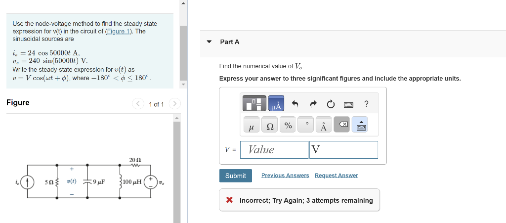 Solved Use the node-voltage method to find the steady state | Chegg.com