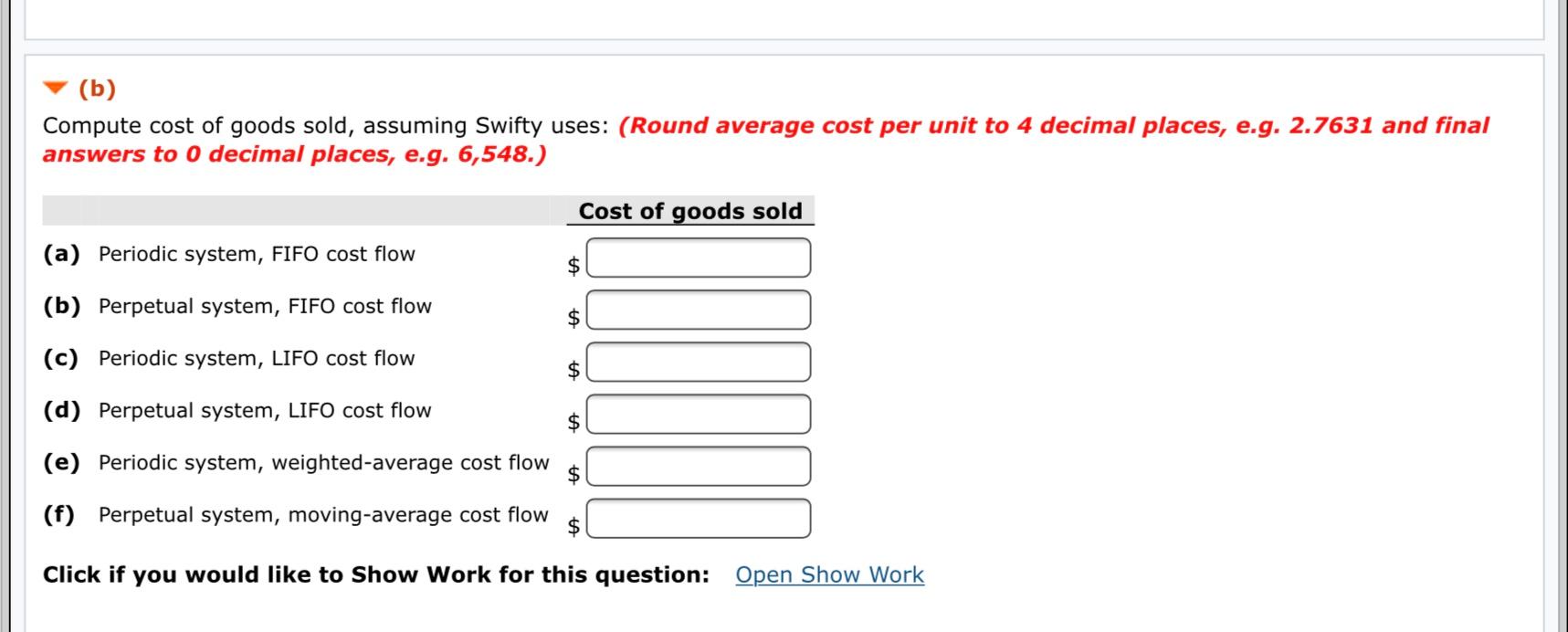 Solved Problem 8-6 (Part Level Submission) Swifty Company is | Chegg.com