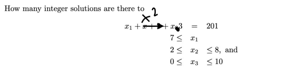 Solved How many integer solutions are there to 2 x X1 ++ + = | Chegg.com