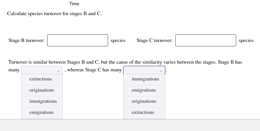Solved The origination and extinction patterns of species in | Chegg.com