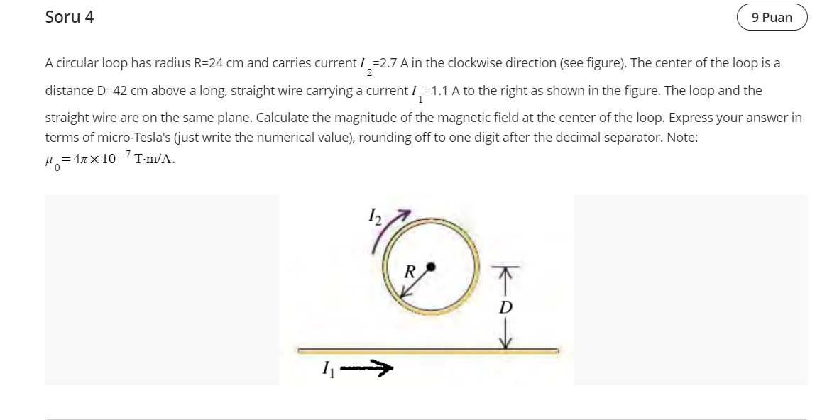 Solved A circular loop has radius R=24 cm and carries | Chegg.com