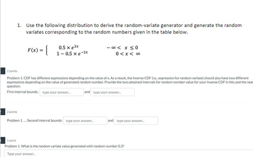 Solved 1. Use the following distribution to derive the | Chegg.com