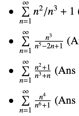 Solved Use the limit comparison test or the direct | Chegg.com