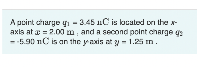 Solved A point charge q1=3.45nC is located on the x axis at | Chegg.com