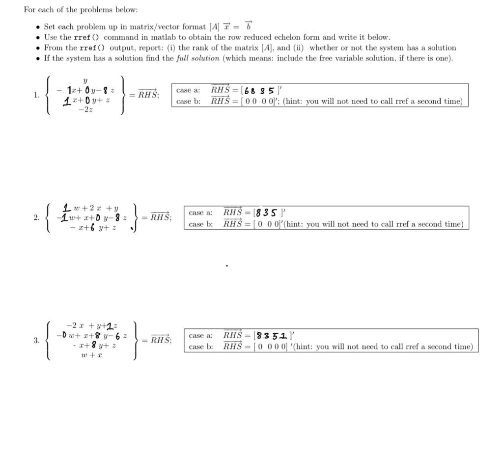 For each of the problems below: - Set each problem up | Chegg.com