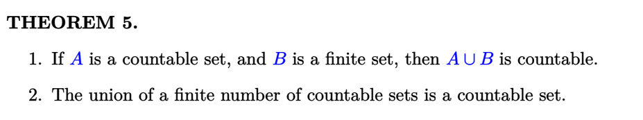 Solved THEOREM 5. 1. If A is a countable set, and B is a | Chegg.com Solved THEOREM 5. 1. If A is a countable set, and B is a | Chegg.com
