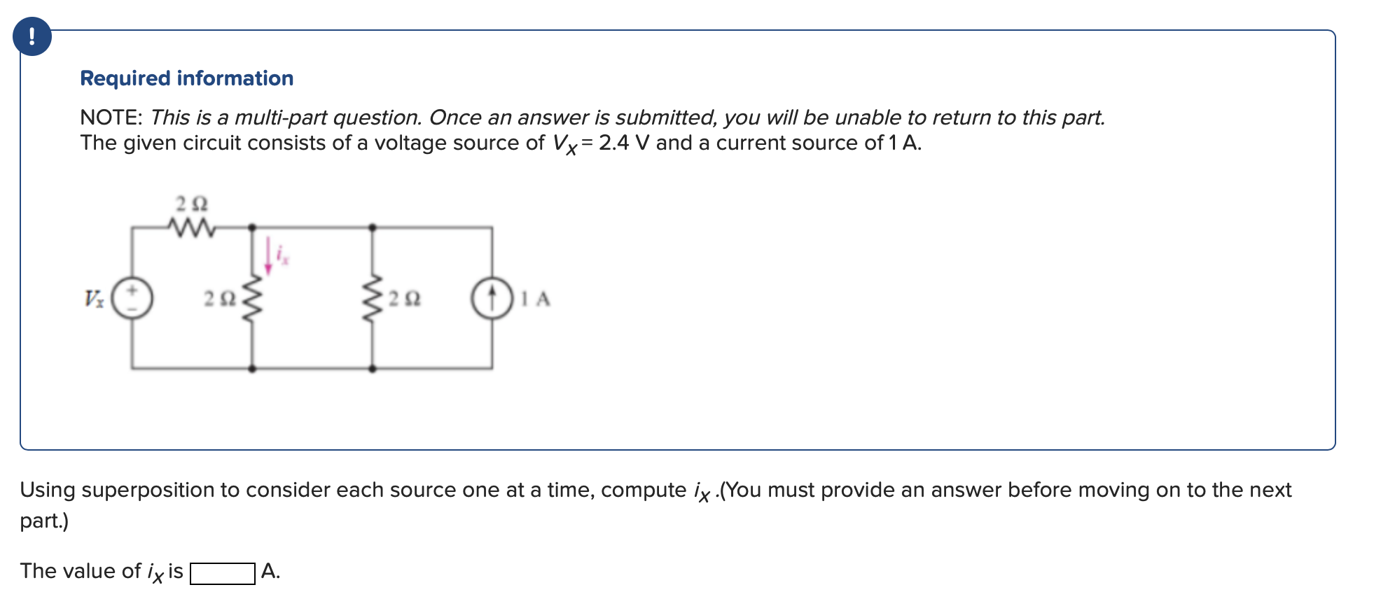 Solved ! Required information NOTE: This is a multi-part | Chegg.com