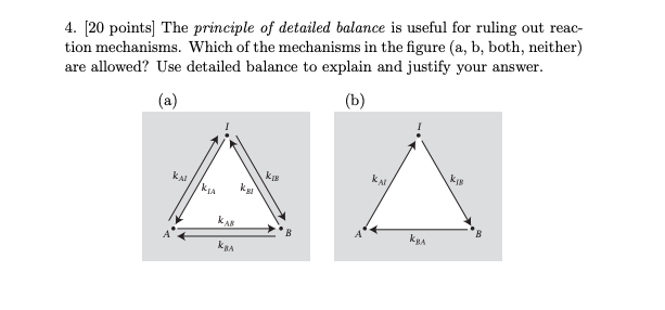 Solved 4. [20 points) The principle of detailed balance is | Chegg.com