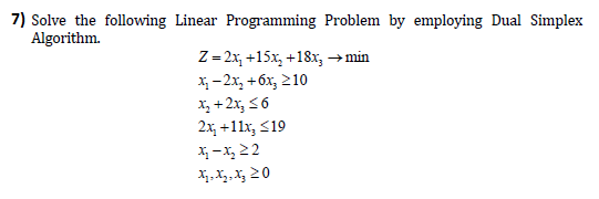 Solved 7) Solve the following Linear Programming Problem by | Chegg.com