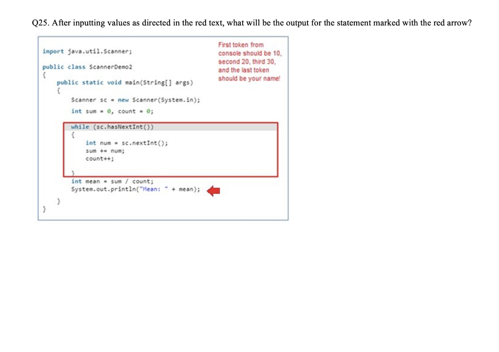Solved Q25. After inputting values as directed in the red | Chegg.com
