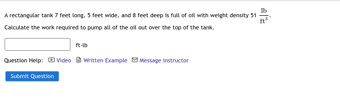 Solved A rectangular tank 7 feet long, 5 feet wide, and 8 | Chegg.com