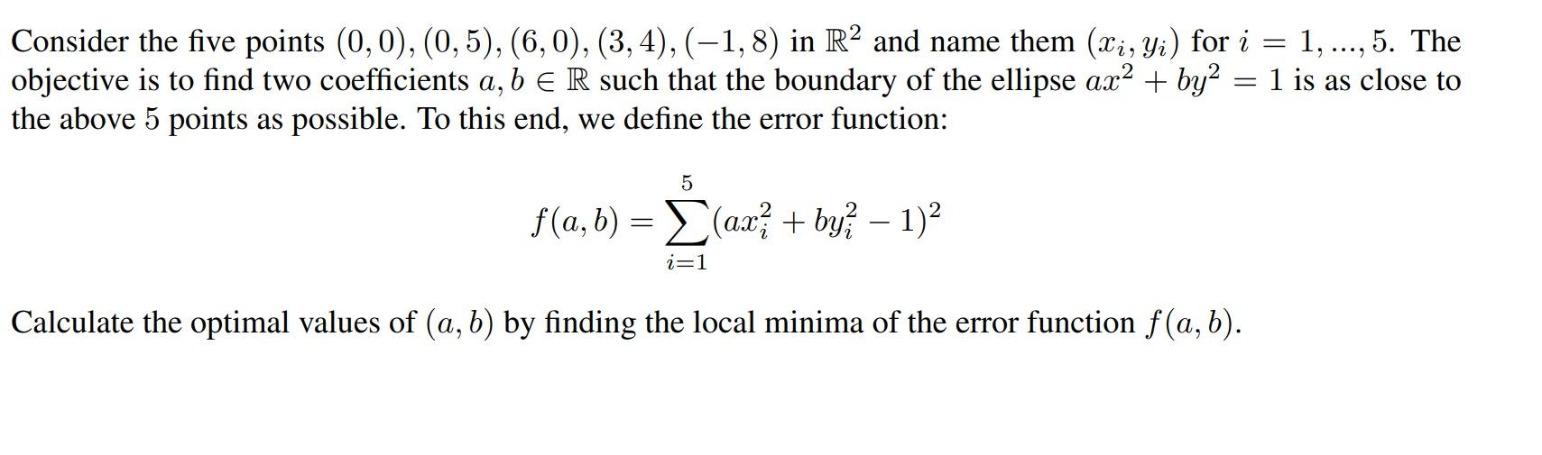 Solved Consider the five points | Chegg.com