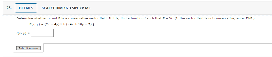 Solved 28. DETAILS SCALCET8M 16.3.501.XP.MI. Determine | Chegg.com