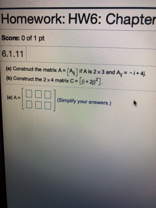 Solved A- construct the matrix [Aij] if A is 2x3 and Aij = | Chegg.com