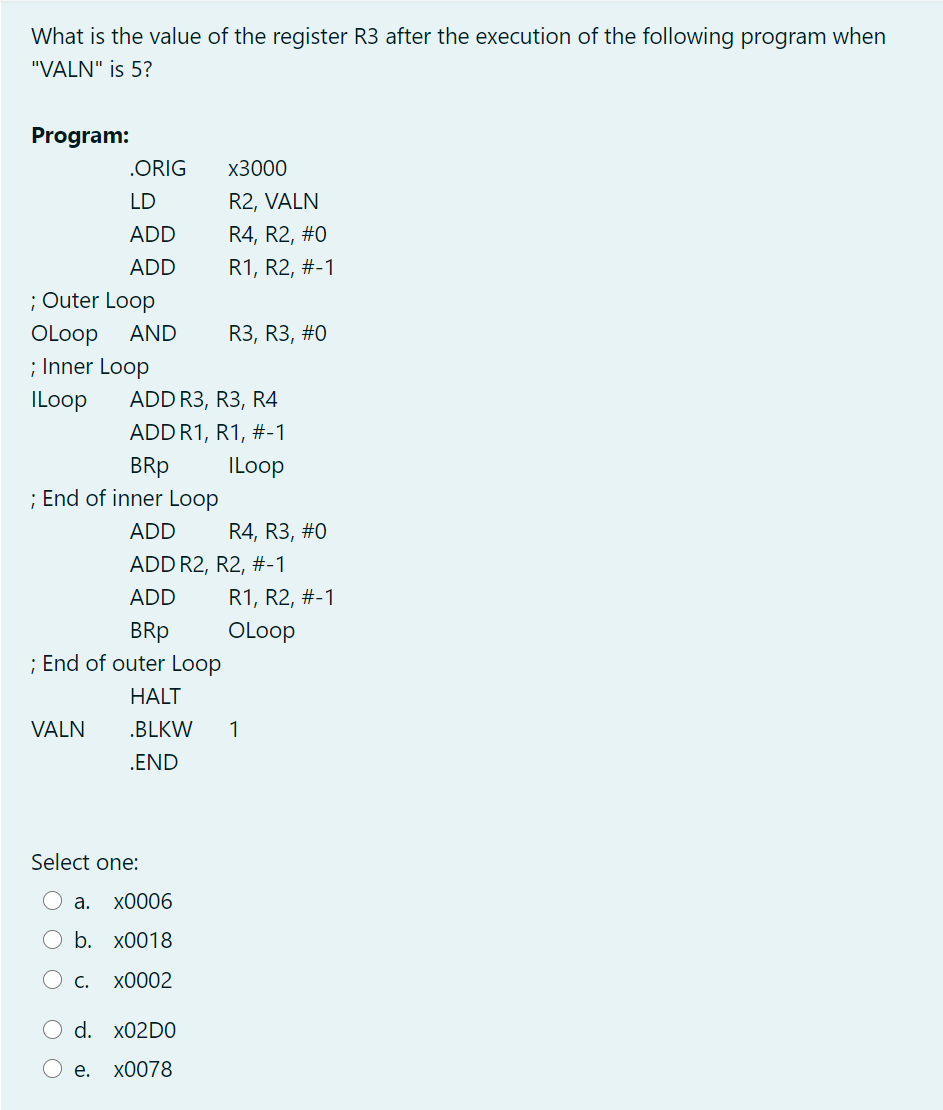 Solved What is the value of the register R3 after the | Chegg.com