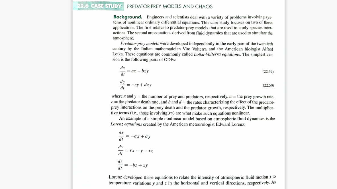 Solved Based on the case study of Predator-Prey models & | Chegg.com