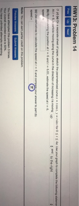 Solved webwork / csu_mth182_spring19/ hw13/9 HW13: Problem 9 | Chegg.com
