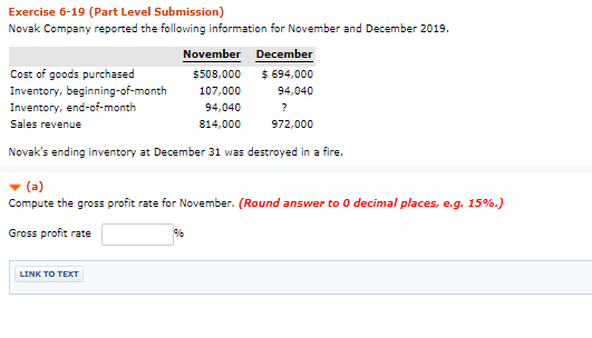 Solved Exercise 6-19 (Part Level Submission) Novak Company | Chegg.com