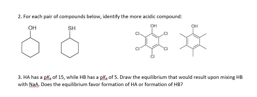 Solved 2. For each pair of compounds below, identify the | Chegg.com