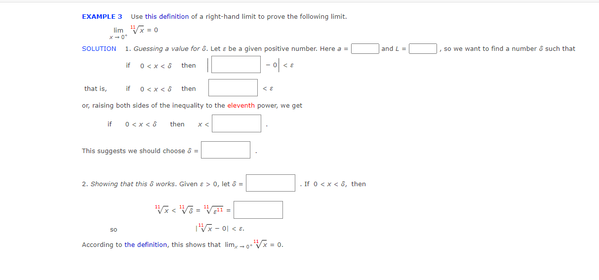 Solved EXAMPLE 3 Use this definition of a right-hand limit | Chegg.com