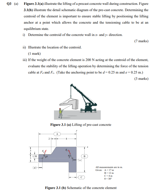 Solved Q3 (a) Figure 3.1(a) illustrate the lifting of a | Chegg.com