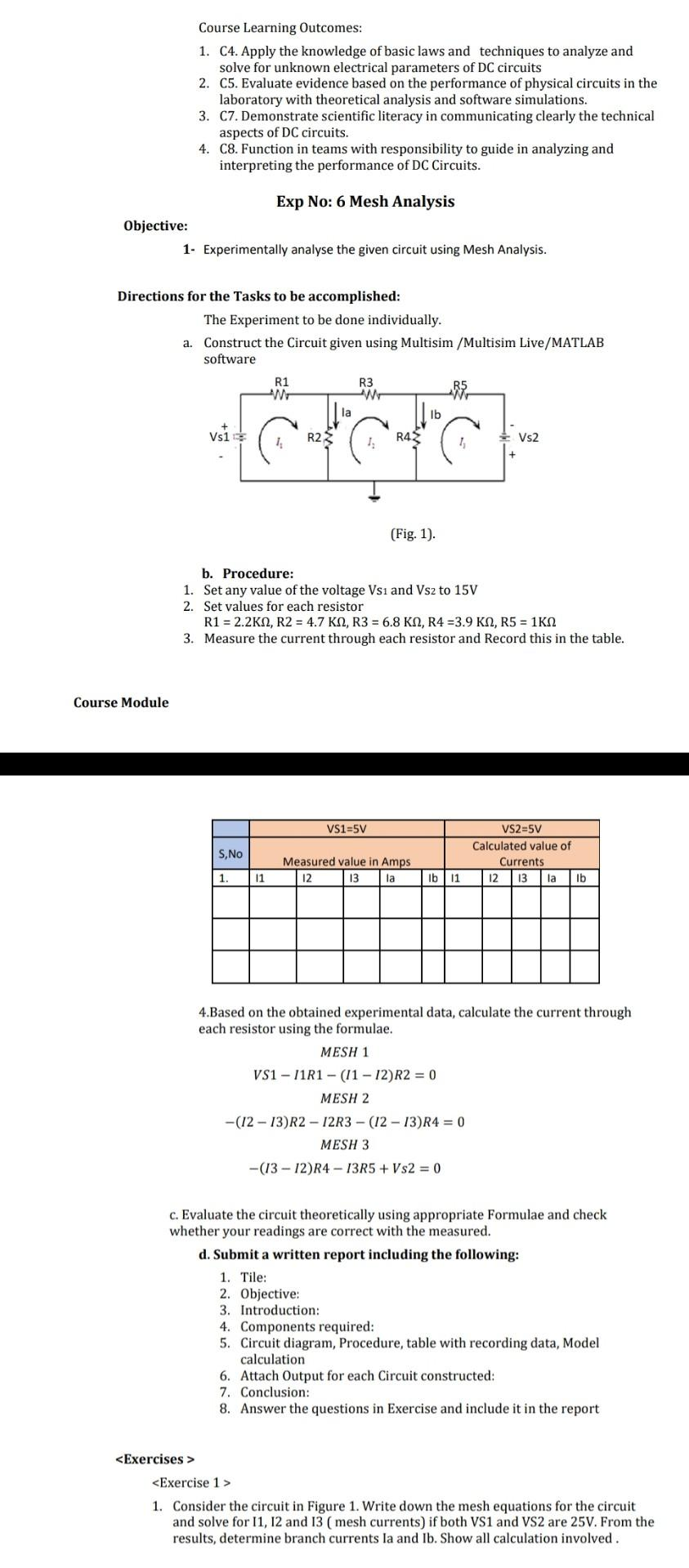 Solved Course Learning Outcomes: 1. C4. Apply the knowledge | Chegg.com