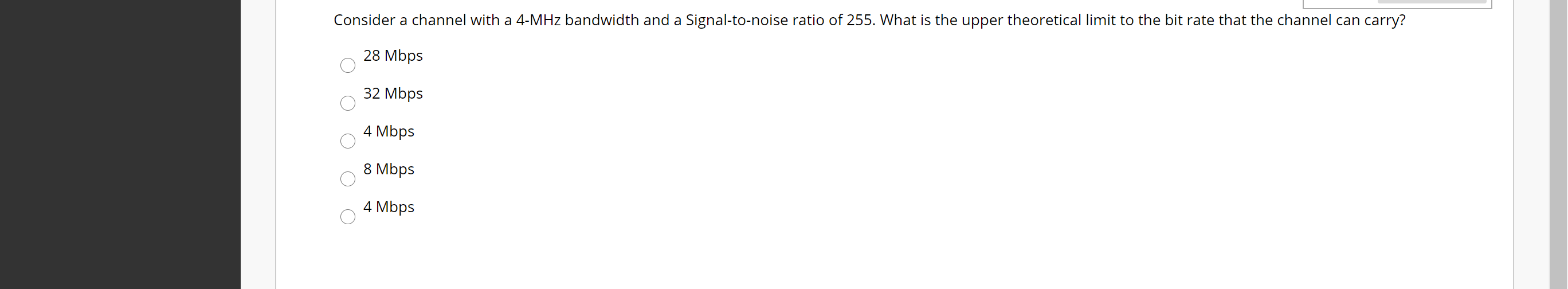 Solved Consider a channel with a 4-MHz bandwidth and a | Chegg.com