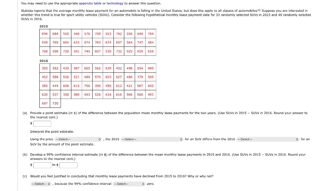 Solved You may need to use the appropriate appendix table or | Chegg.com