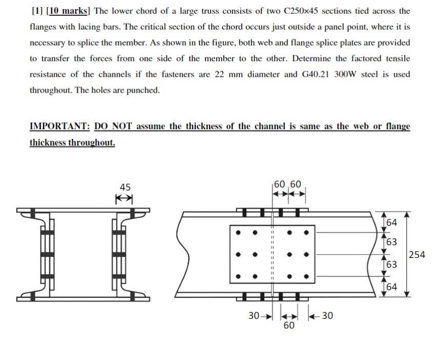 Solved [1] [10 marks) The lower chord of a large truss | Chegg.com