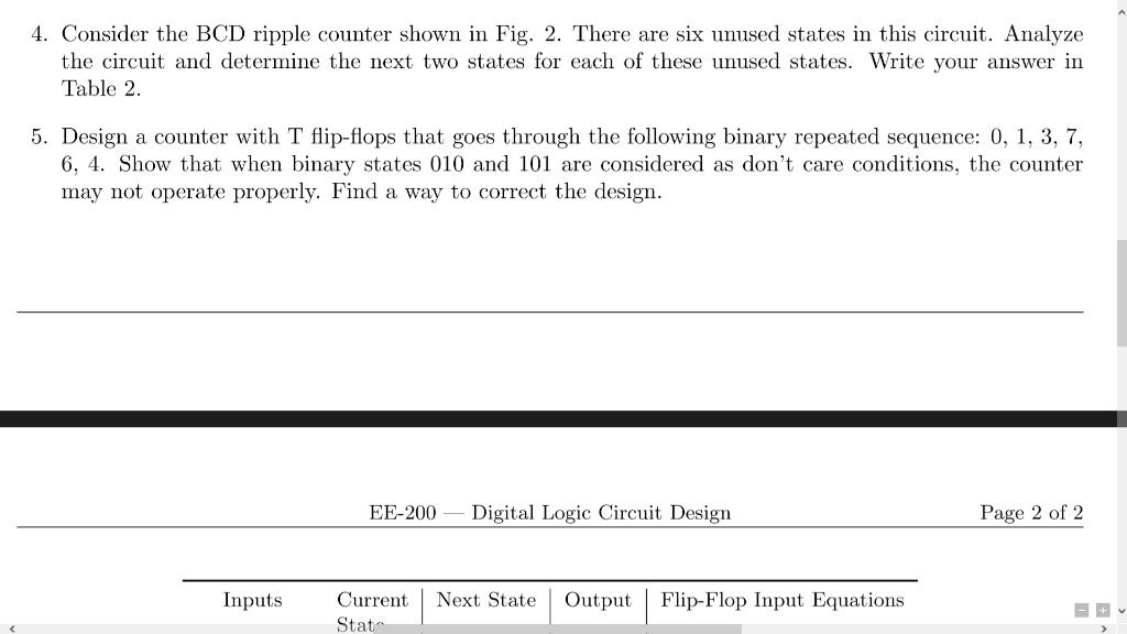 Solved 4. Consider the BCD ripple counter shown in Fig. 2. | Chegg.com