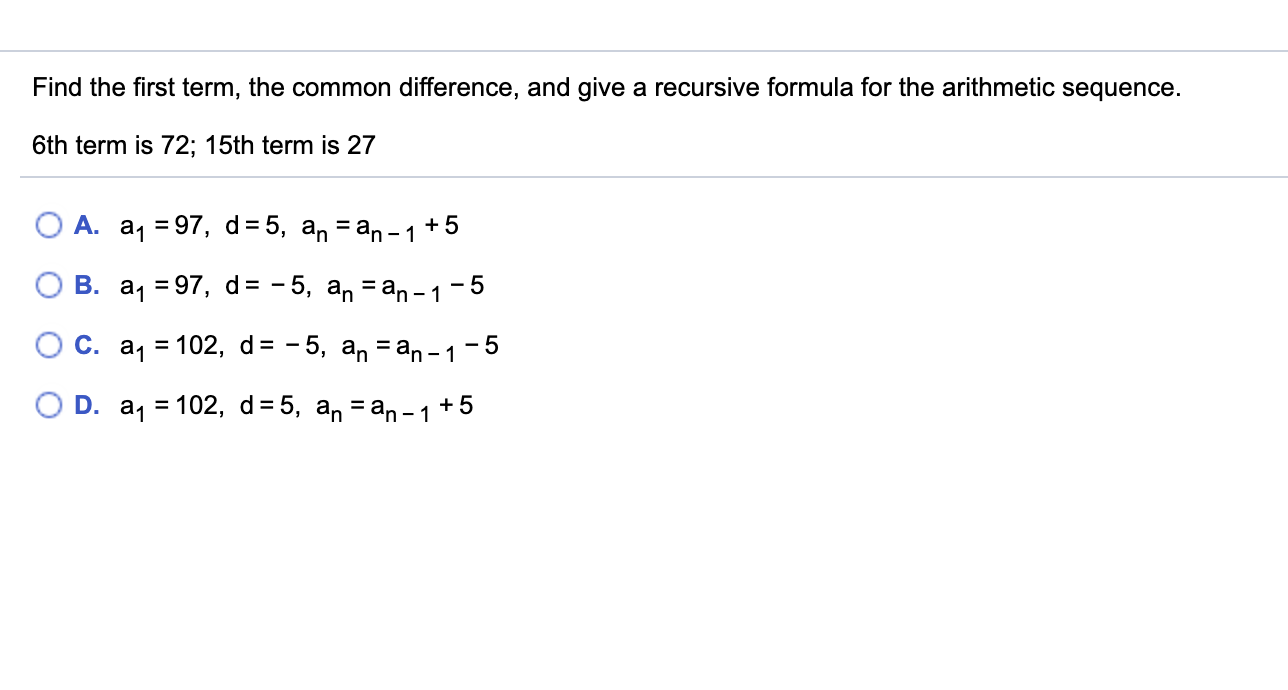 Solved Find the first term, the common difference, and give | Chegg.com