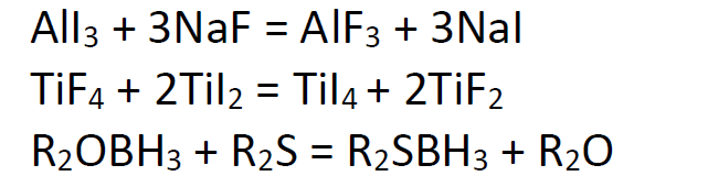 Solved All3+3NaF=AlF3+3NalTiF4+2Til2=Til4+2TiF2R2OBH3+R2 | Chegg.com