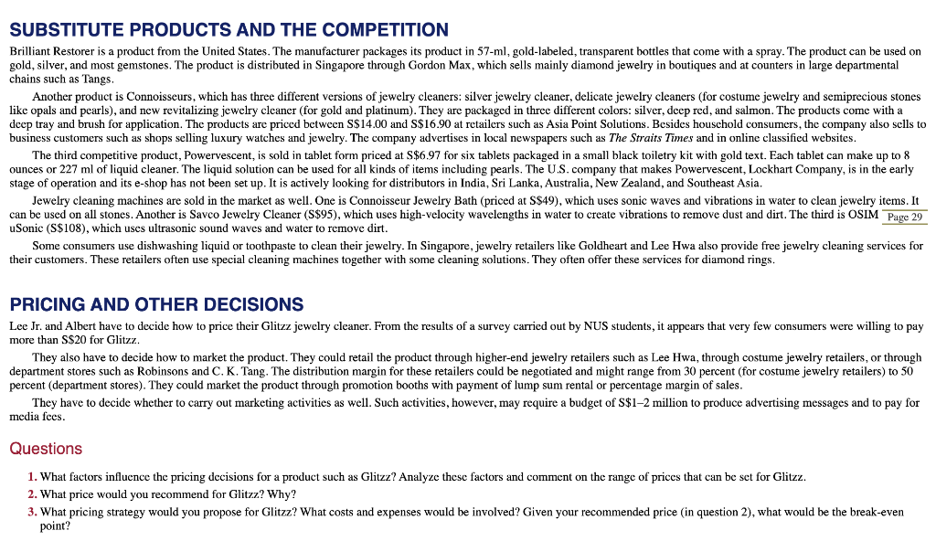 Solved Case D-14: Glitzz: Devising a Pricing Strategy | Chegg.com
