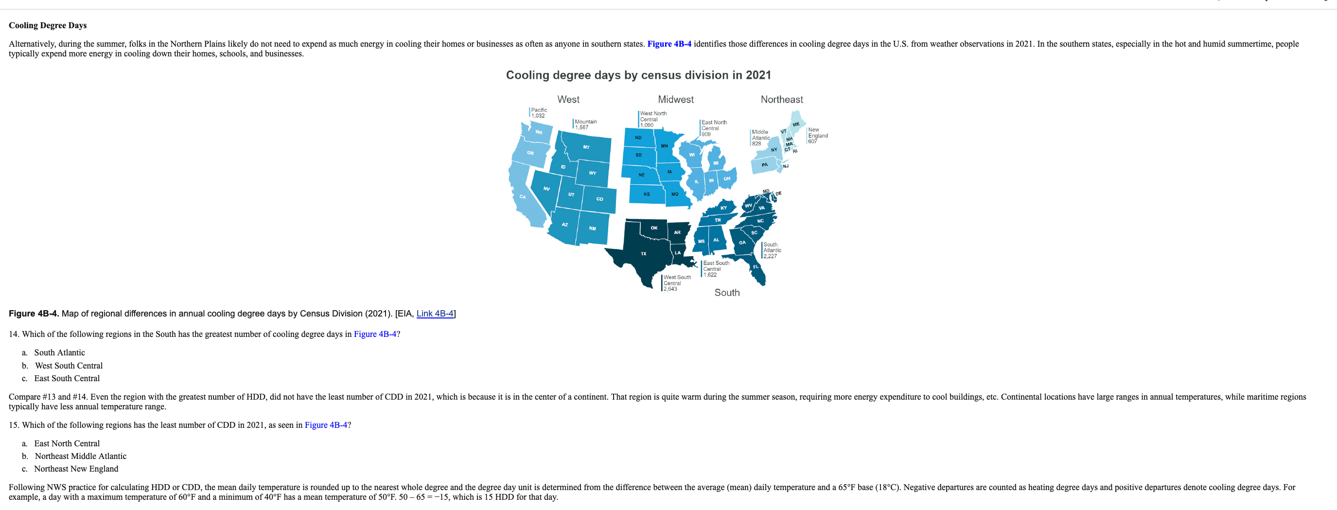 Solved Figure 4B-4. Map of regional differences in annual | Chegg.com