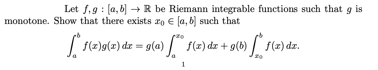 Solved Let f,g : [a, b] → R be Riemann integrable functions | Chegg.com