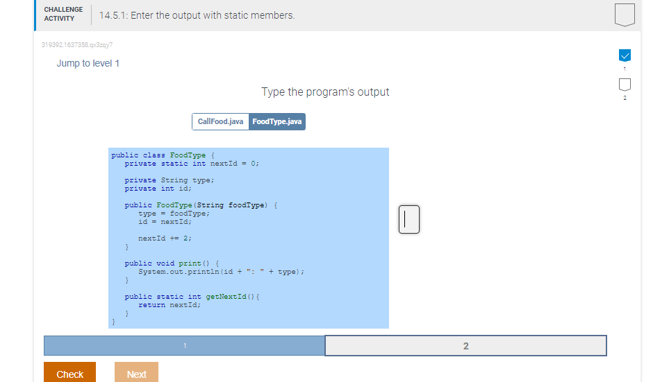 Solved CHALLENGE ACTIVITY 14.5.1: Enter the output with | Chegg.com