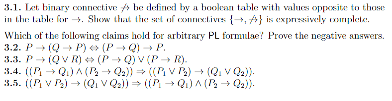 Solved 3 1 Let Binary Connective Be Defined By A Boolean