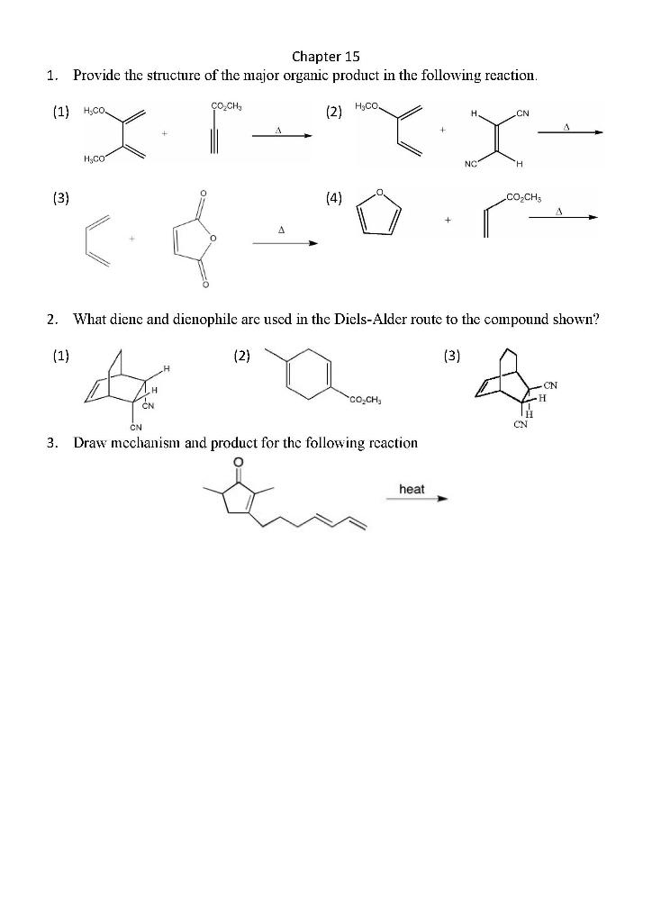 Solved Chapter 15 1. Provide the structure of the major | Chegg.com