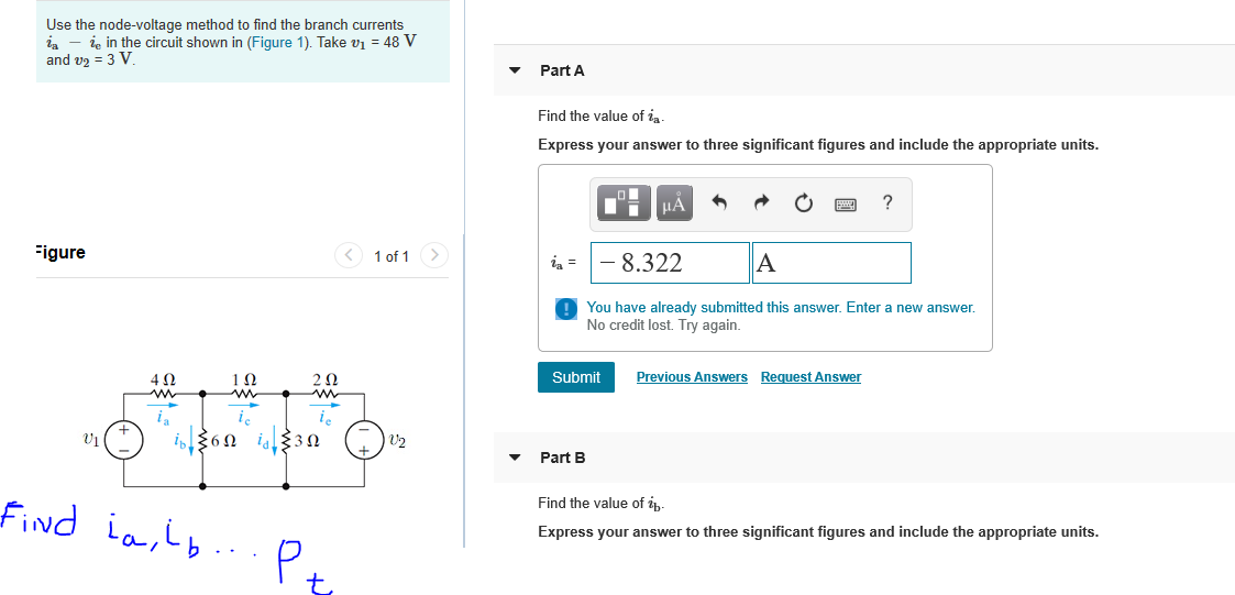 Solved Use the node-voltage method to find the branch | Chegg.com