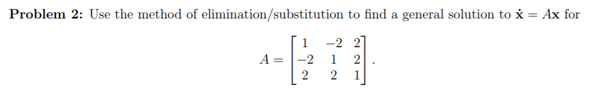 Solved Problem 2: Use the method of elimination/substitution | Chegg.com