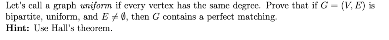 Solved Let's call a graph uniform if every vertex has the | Chegg.com
