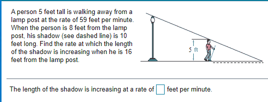 Solved A person 5 feet tall is walking away from a lamp post | Chegg.com