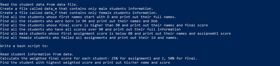 Solved Linux Command Line Bash Script Do Not Answer This 
