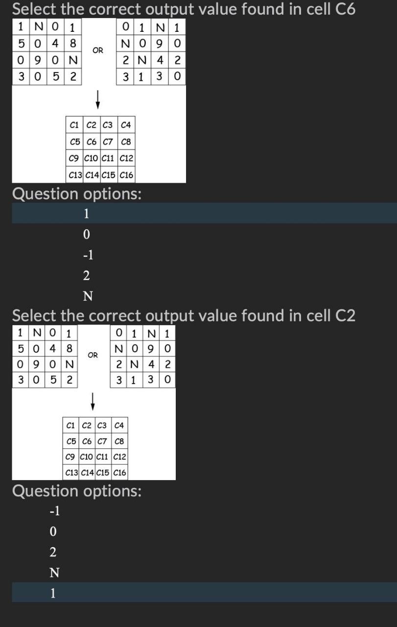 Solved Select the correct output value found in cell C6 1 NO | Chegg.com