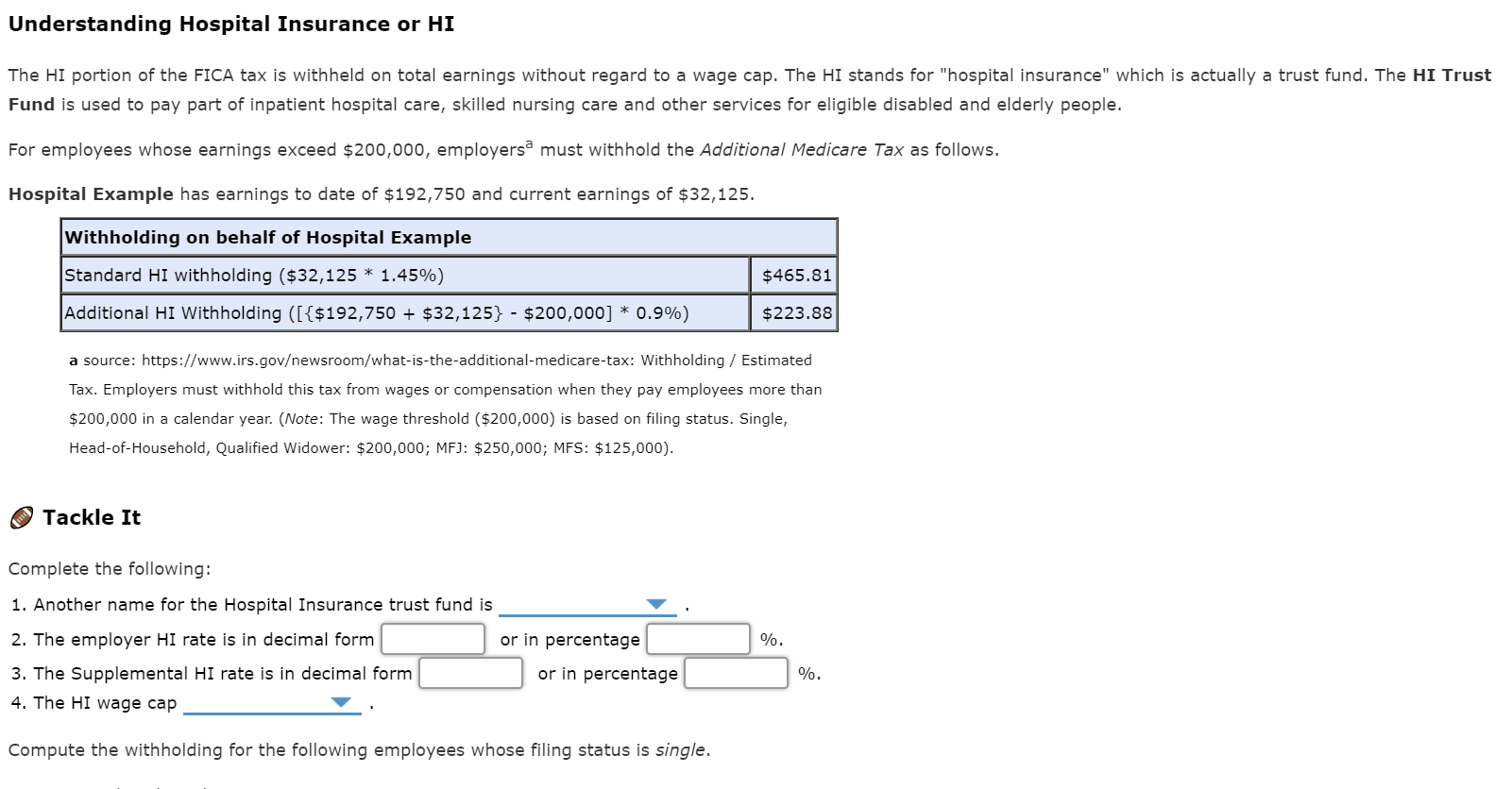 Solved Understanding Hospital Insurance or HI The HI portion | Chegg.com