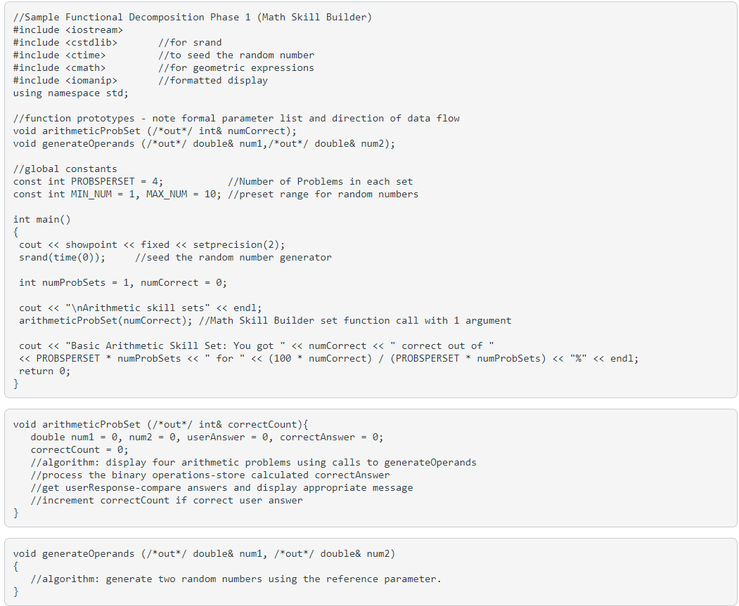 Project 2: Functional Decomposition 11 - Math Skill | Chegg.com