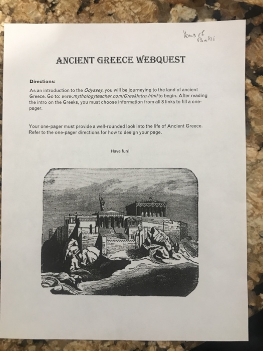 ANCIENT GREECE WEBQUEST Directions: As an | Chegg.com